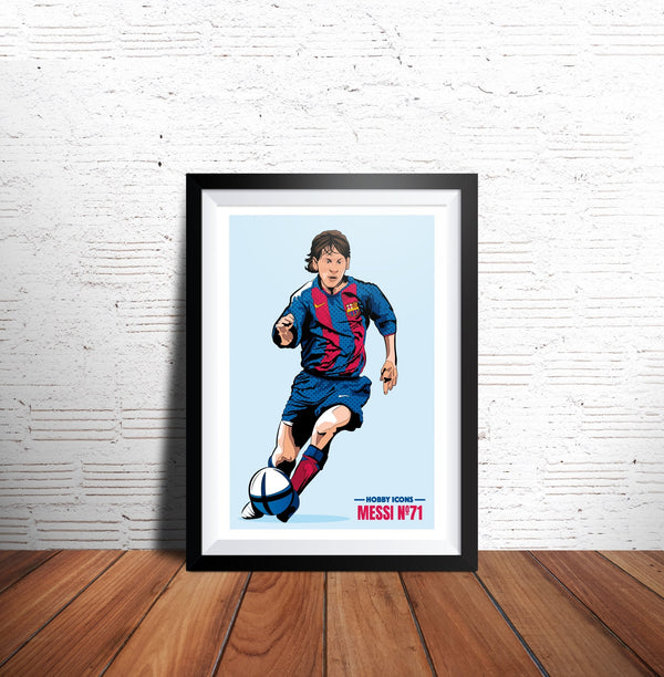 A4 Print - Lionel Messi 'No 71' Illustrated Football Poster ...