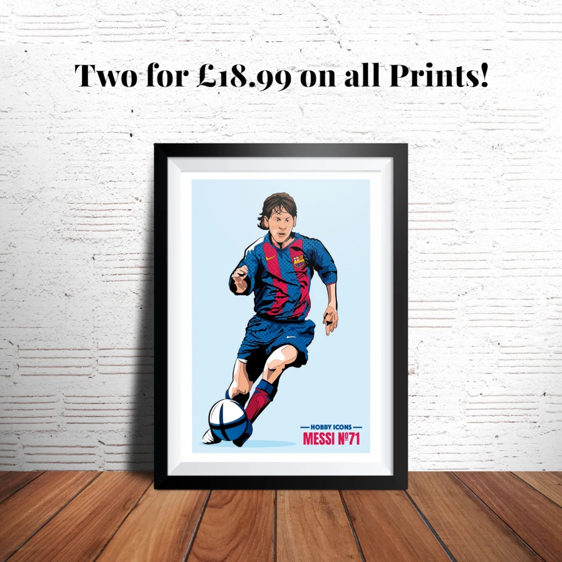 A4 Print - Lionel Messi 'No 71' Illustrated Football Poster ...